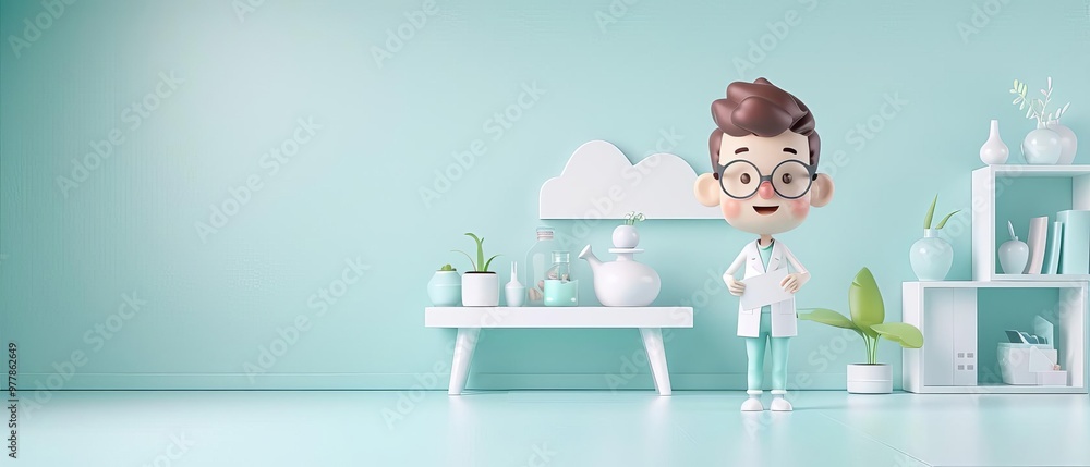 Adorable 3D cartoon character receiving a positive report card from ...
