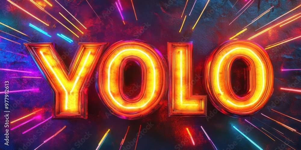 Vibrant Neon 'YOLO' Art: A Bold Expression of Modern Lifestyle Design ...