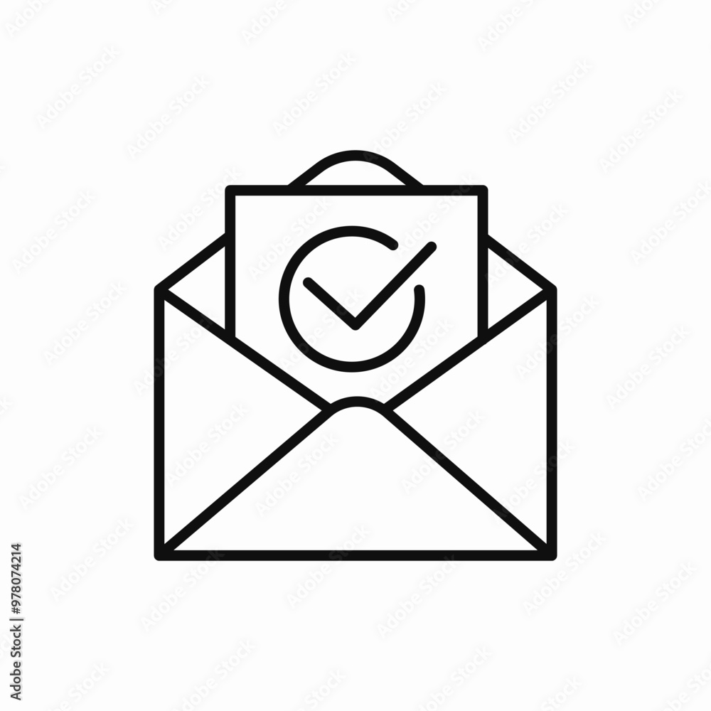 open mail check mark icon sign vector Stock Vector | Adobe Stock