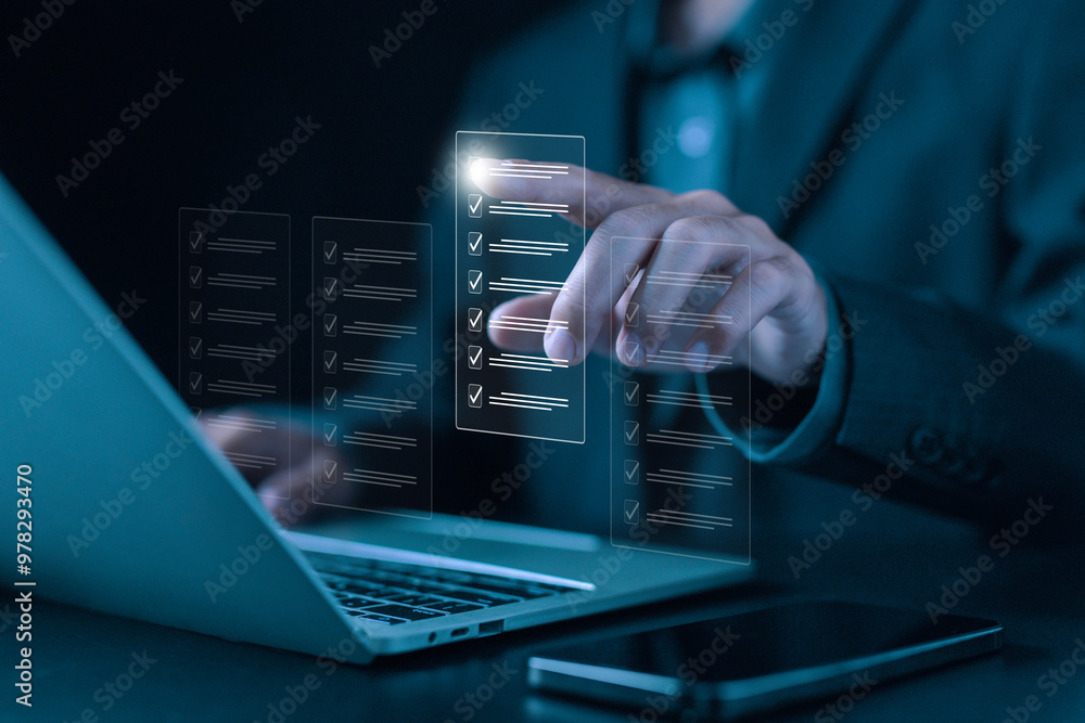 detail business verified task audit in a list of documents, and process order. tick the ...