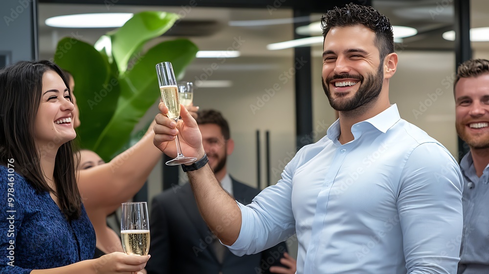 Celebrating Record Breaking Sales Quarter with Champagne Toast Among ...