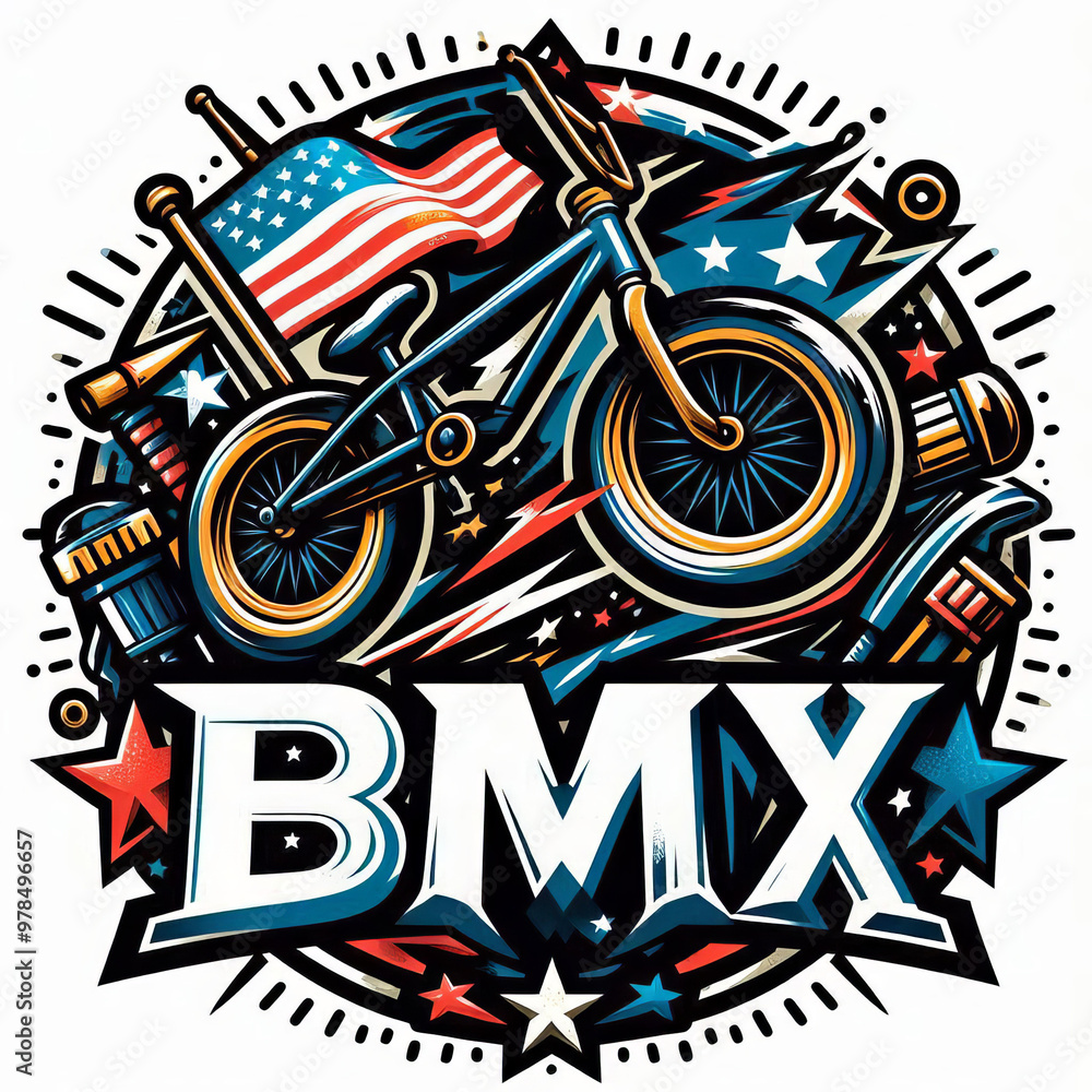 logo BMX club, vector, editing Stock Illustration | Adobe Stock