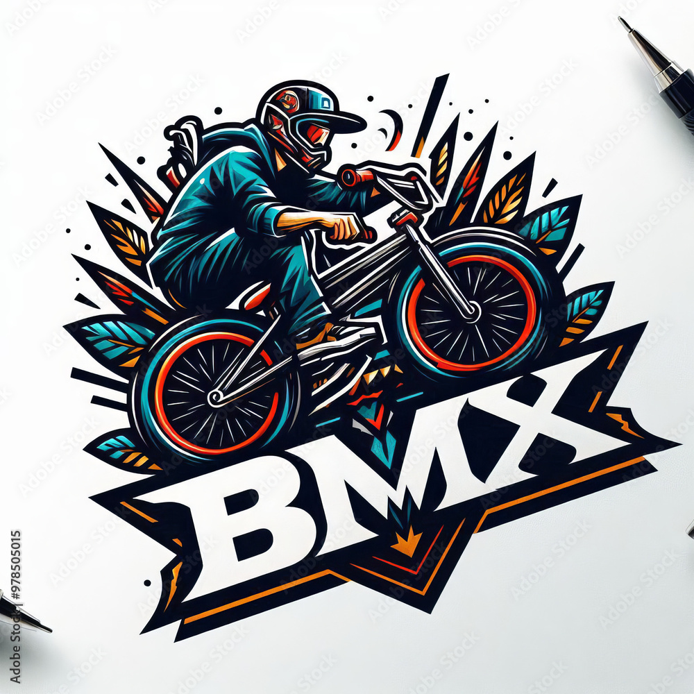 logo BMX club, vector, editing Stock Illustration | Adobe Stock