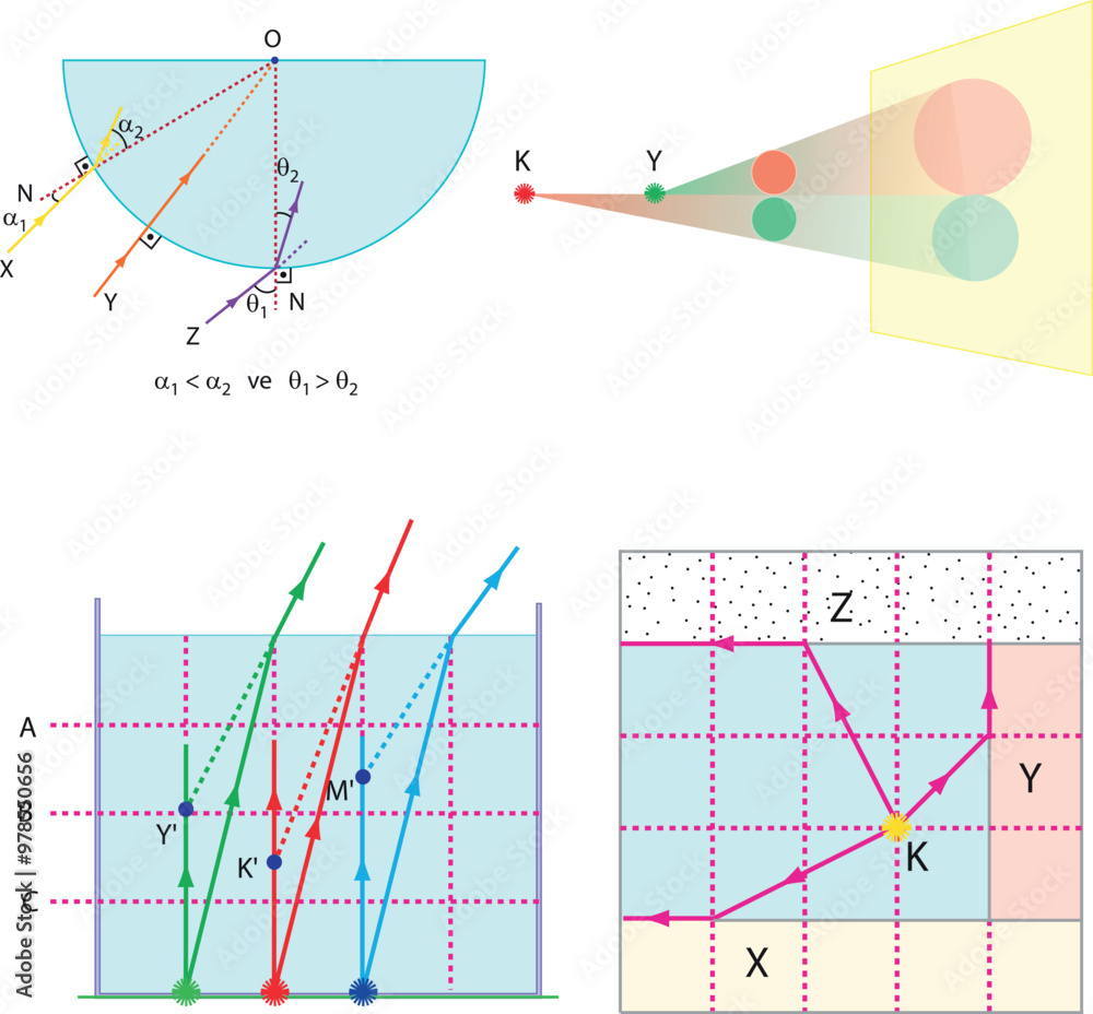 Optics, reflection lesson forms, Light Reflection infographic diagram with example of light ...