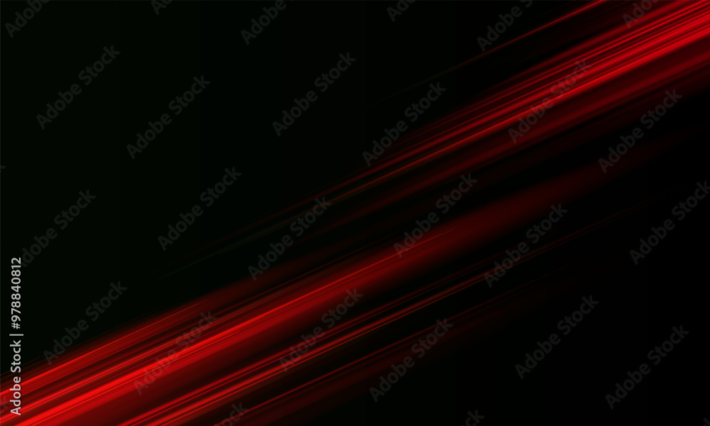 Moving fast blue laser light beams isolated on black background ...