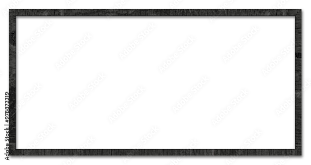 Foto Rectangular picture frame. Old wooden frame, vintage style, with ...