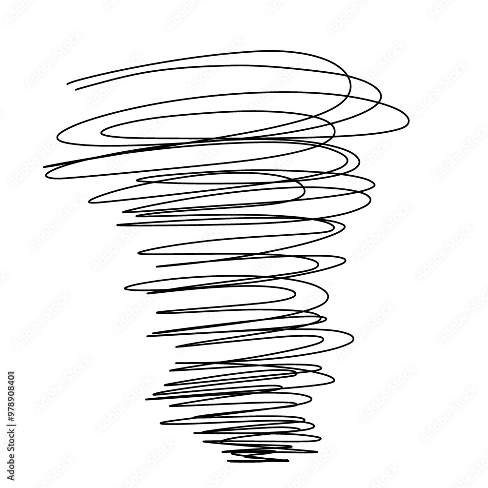 Doodle wind tornado vortex air illustration line art abstract hand draw ...