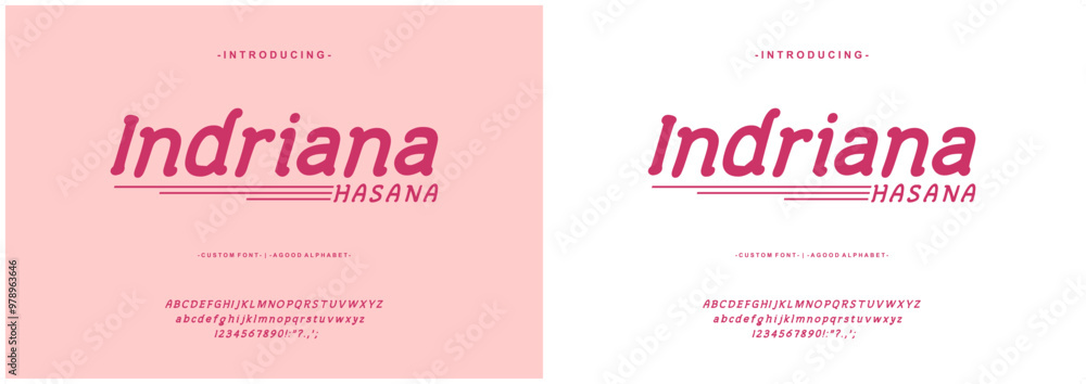 Alphabet Font Indriana Hasana typeface font script style lettering ...