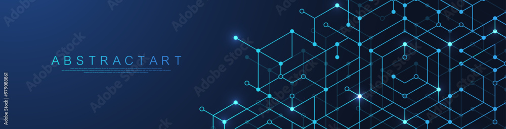 Hexagonal digital abstract background. Technology concept with lines ...