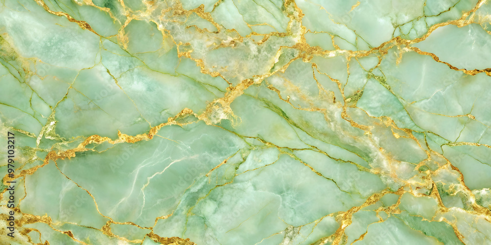 High-resolution light green marble texture with elegant gold veins for ...