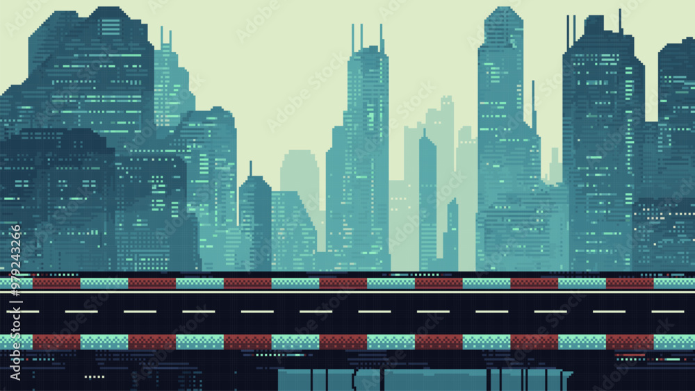 pixel art racing game level background, pixel retro design, 8 bit image ...