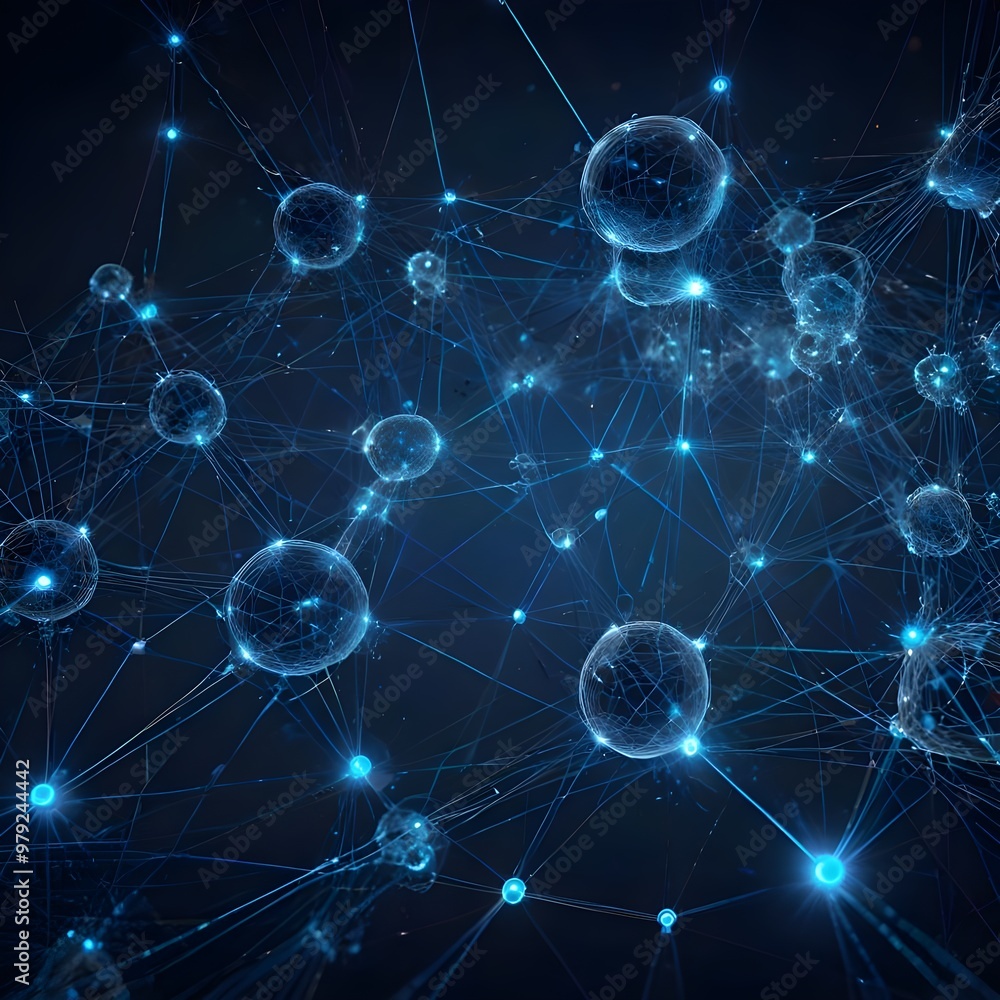 AI, Machine learning, big data network connection background, Science and artificial ...