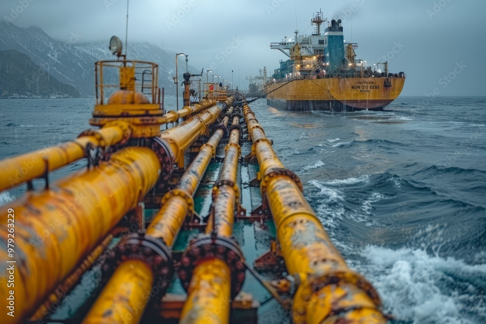 Gas pipeline infrastructure at port for liquefied propane and lng ...