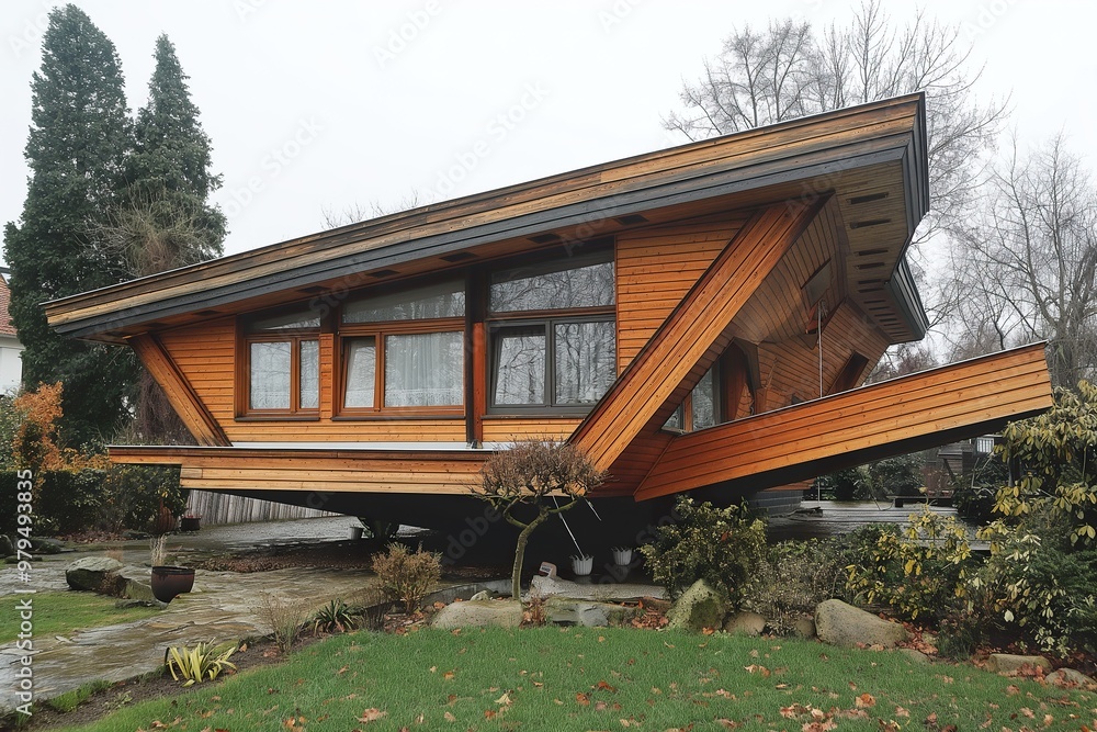 This modern house is uniquely designed to look upside down, showcasing ...