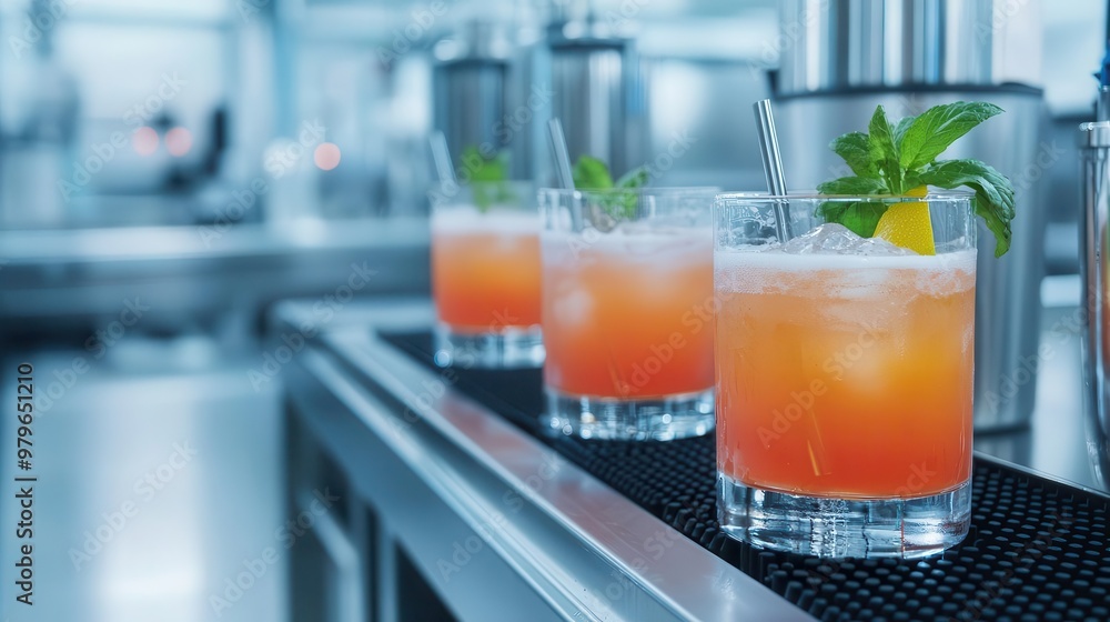 Automated drink-mixing machine creating custom cocktails, beverage ...