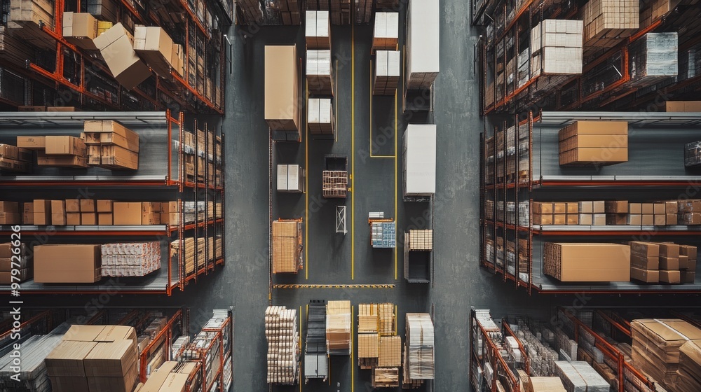 Efficient Packaging Hub, a well-organized storage area showcasing ...