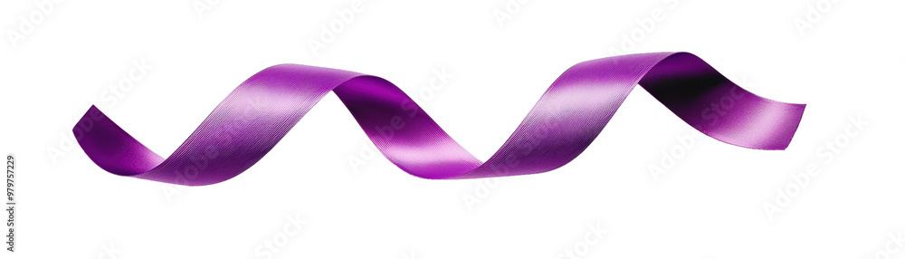 Fotografie Purple satin ribbon curl illustration displaying a smooth ...