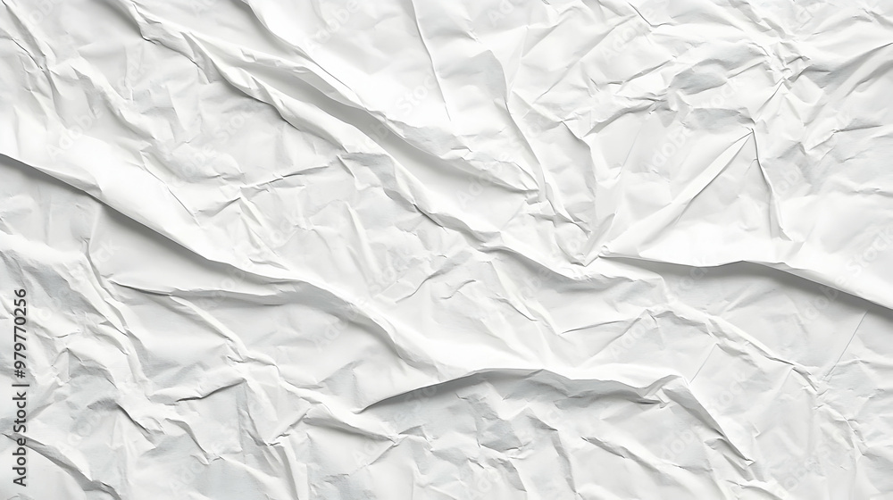 White Crumpled Paper Texture Abstract Background, A Detailed Look at ...
