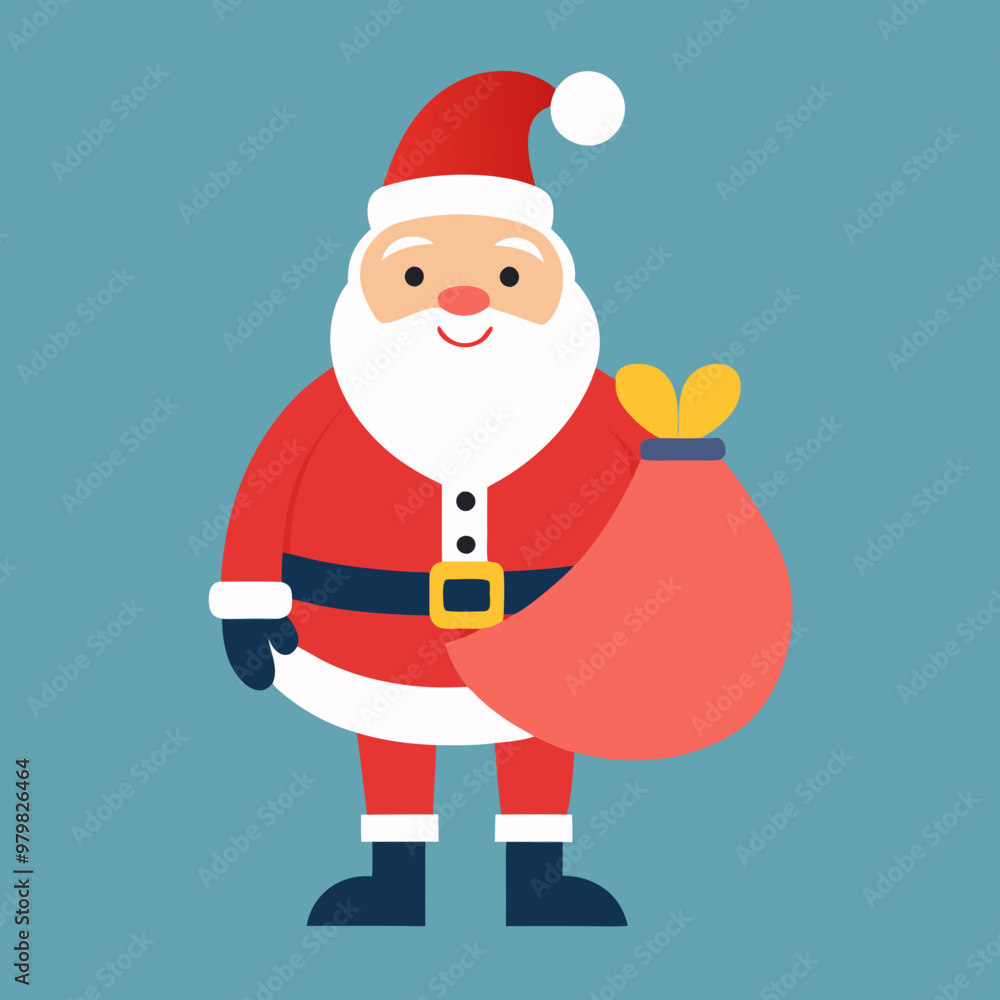 Santa Claus Vector Illustration | Cartoon, Clipart & Line Art Design ...