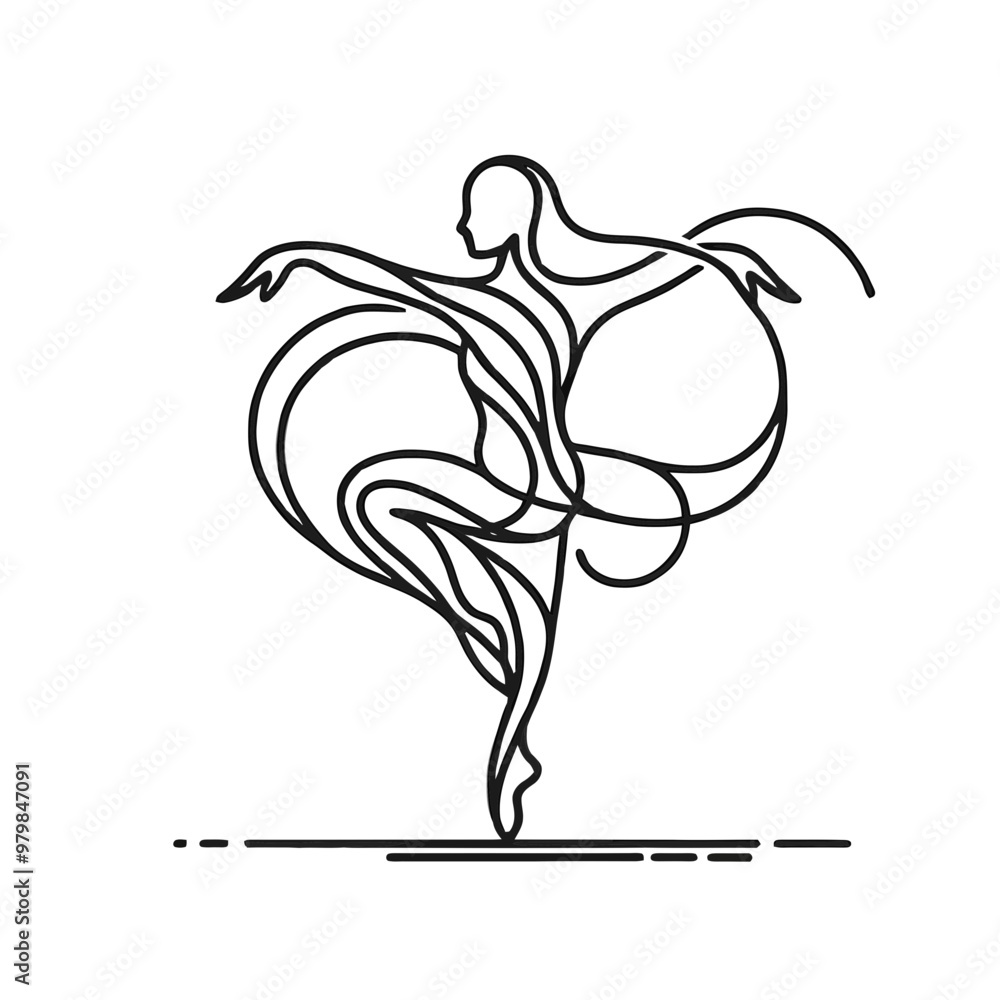 Stylized ballet dancer illustrating artistic expression and movement in ...