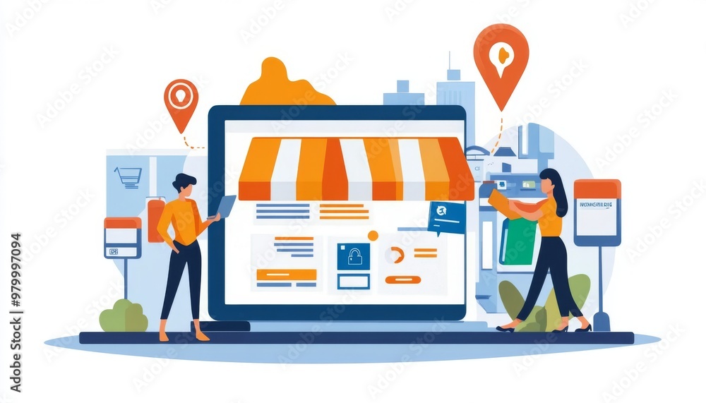 Effective local SEO strategies to enhance business visibility. Stock ...