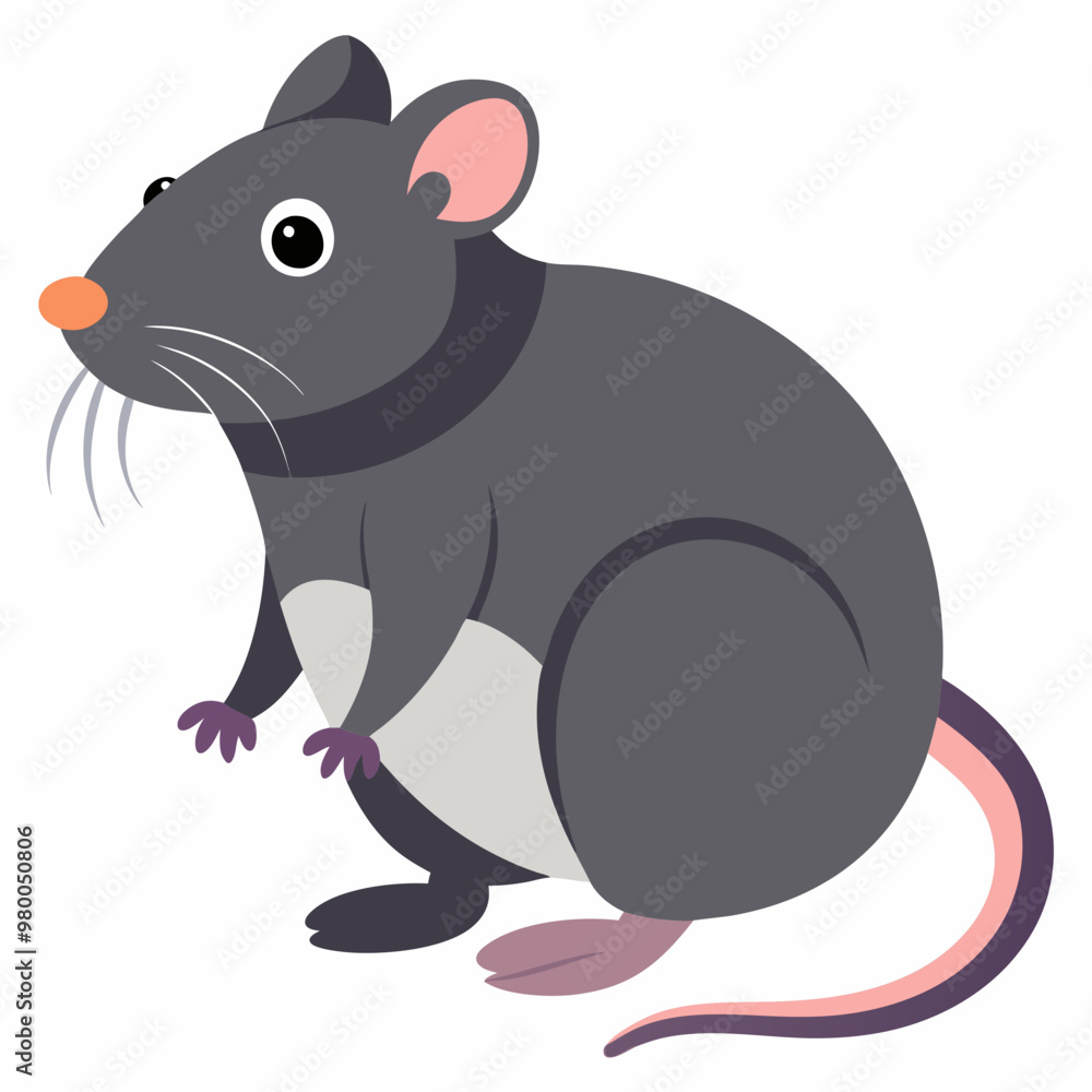Grey mouse cartoon illustration. Little house mice or rat character ...