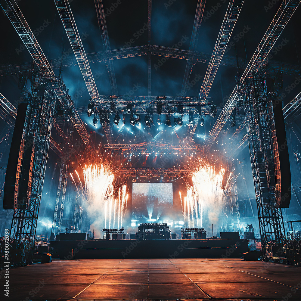 Concert_stage_with_large_LED_screen_surrounded__830d2fe7-5664-46d5-bbf6 ...