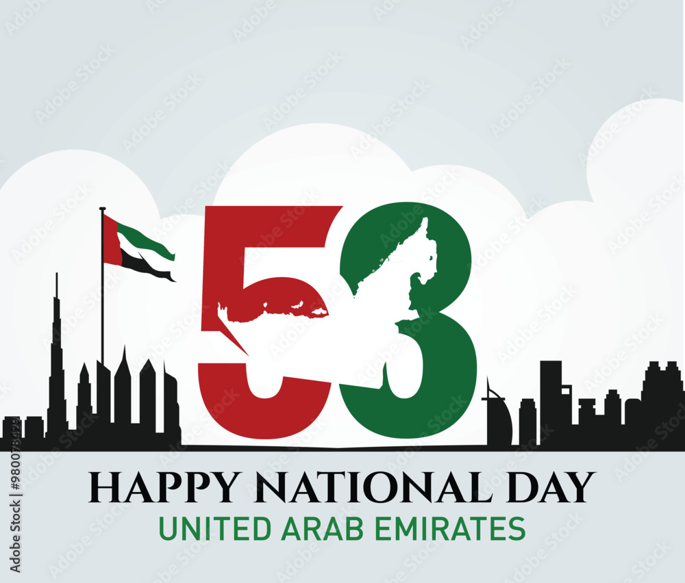 53 National Day of United Arab Emirates. December 2. Arabic Translation ...