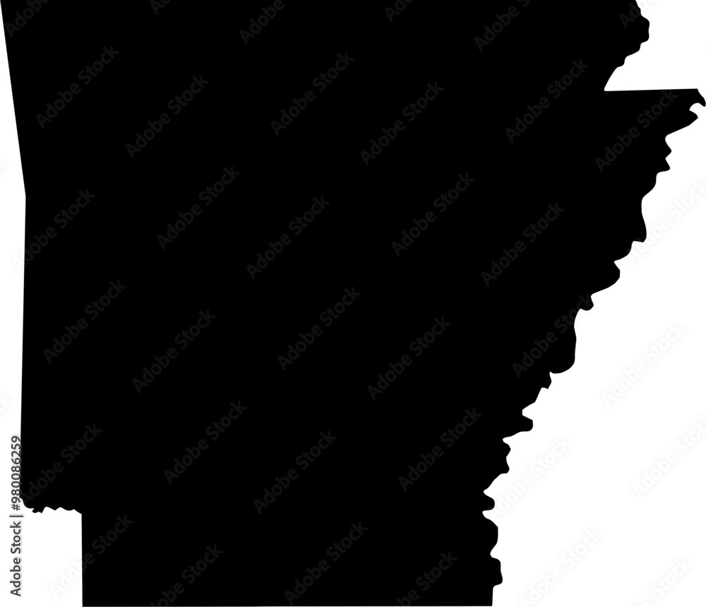 Contour map of the state of Arkansas, USA. Vector graphic illustration ...