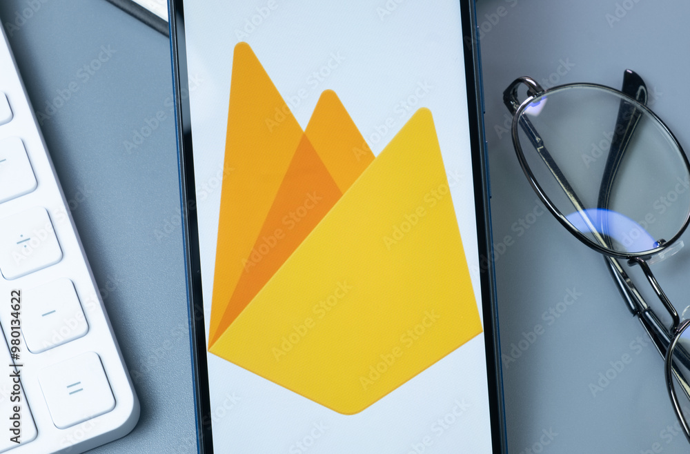 New York, USA - 30 August 2024: Google Firebase Logo on Phone Screen ...