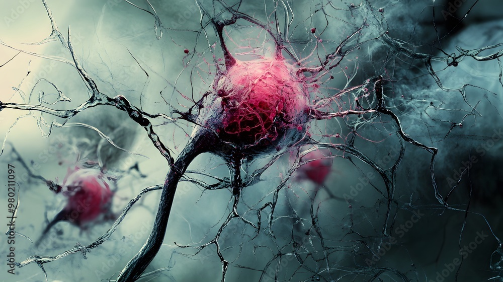 38. Conceptual image of the neural pathways involved in pain perception and response Stock ...