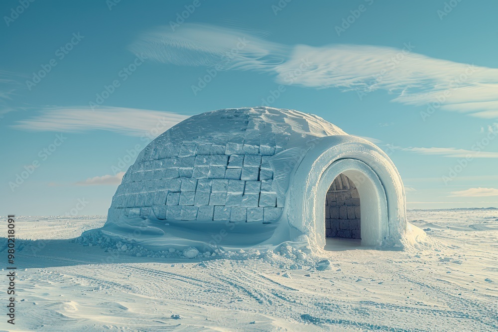 Foto de Stock Ingenious Inuit Architecture: A Traditional Igloo Made of ...