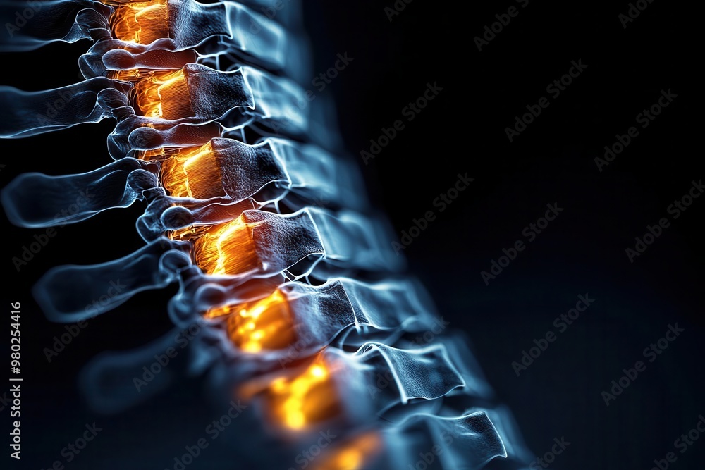 An X-ray highlighting a herniated disc in the lumbar region, explaining ...