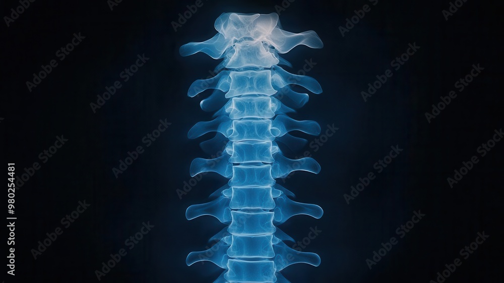 An X-ray showing compression fractures in the spine of a patient with ...