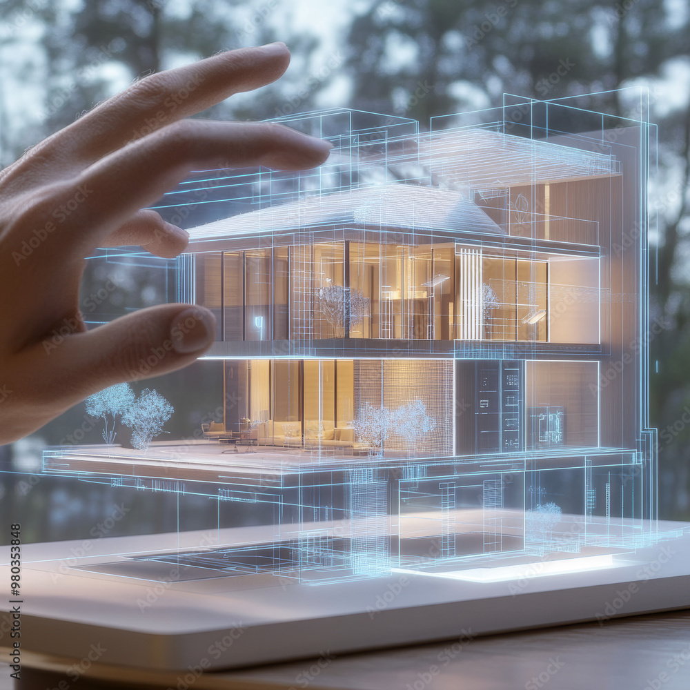 3D house plan: an engineer utilizes a virtual interface for augmented ...