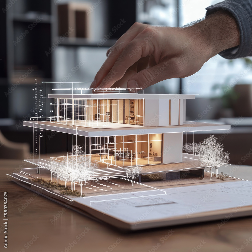 3D house plan: an engineer utilizes a virtual interface for augmented ...