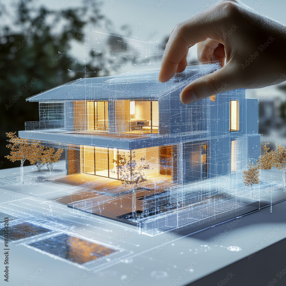 3D house plan: an engineer utilizes a virtual interface for augmented ...