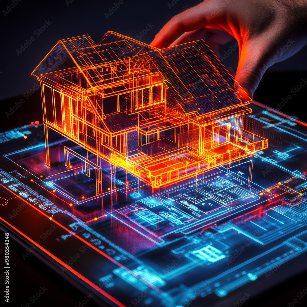 3D house plan: an engineer utilizes a virtual interface for augmented ...