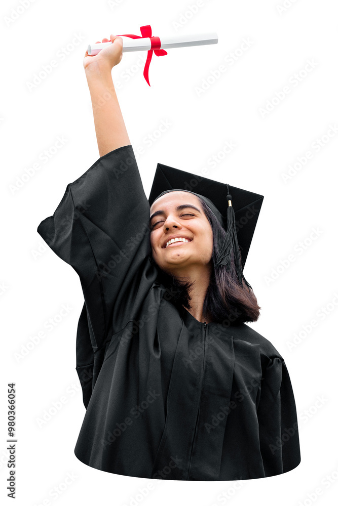 Png happy graduate celebrating sticker, transparent background Stock ...