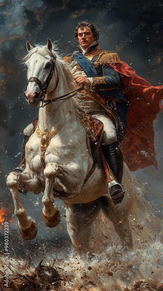 Ilustración de Stock majestic oil painting of napoleon bonaparte ...