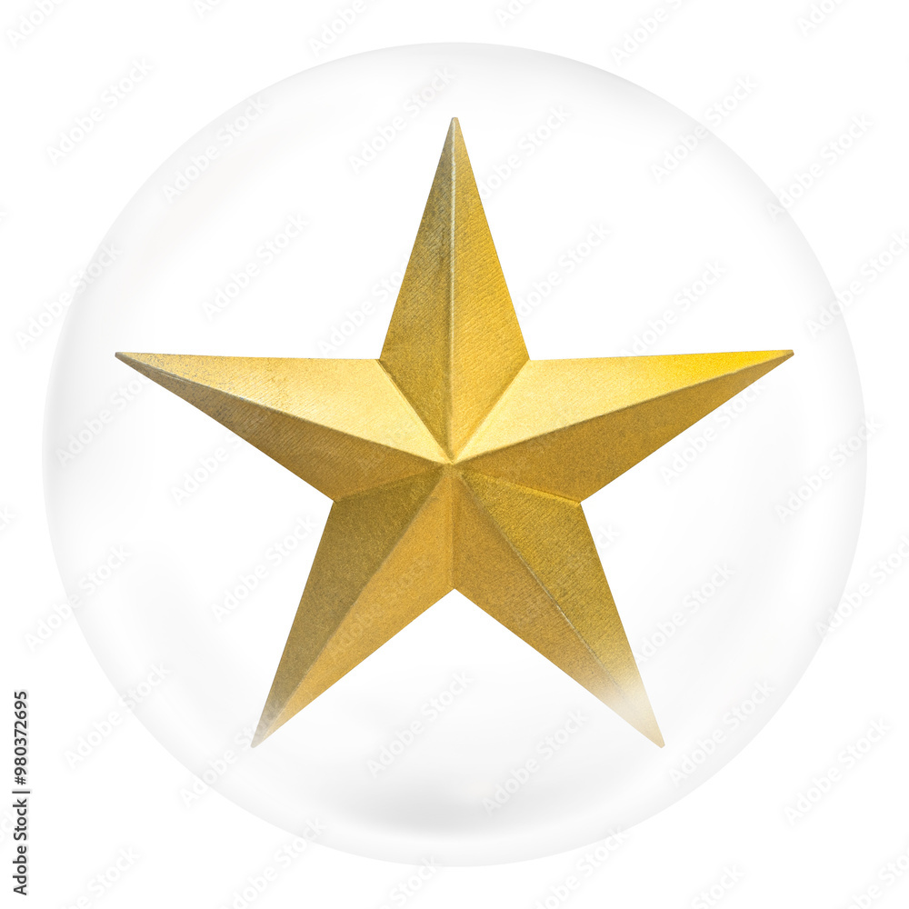 Gold star png sticker, ranking symbol in bubble, transparent background ...