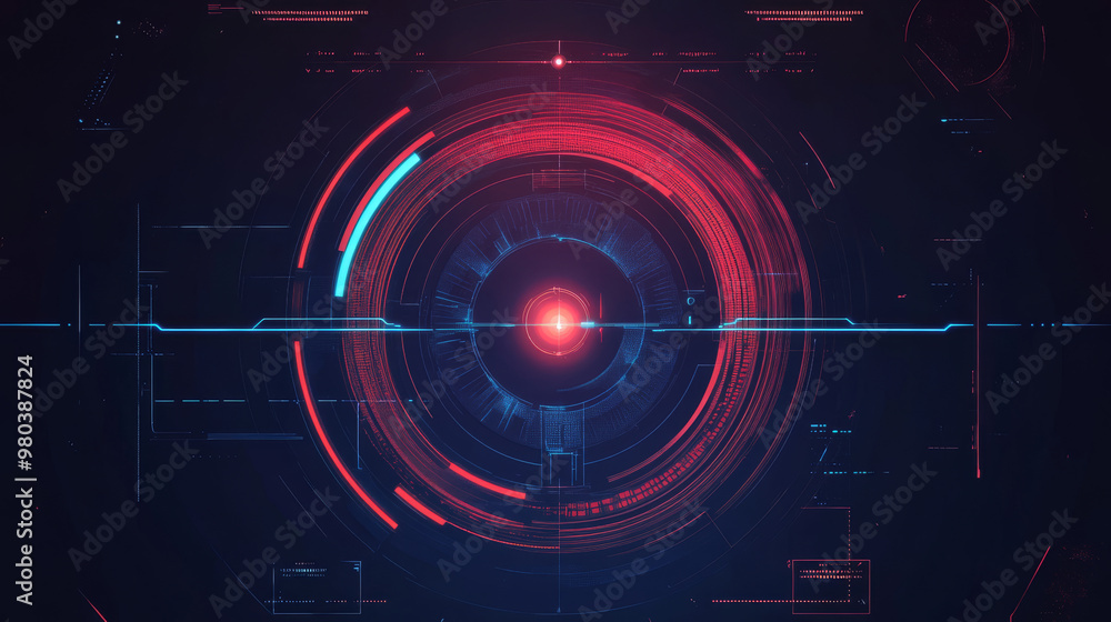 Contemporary aiming system UI/UX: presents a futuristic optical aiming ...
