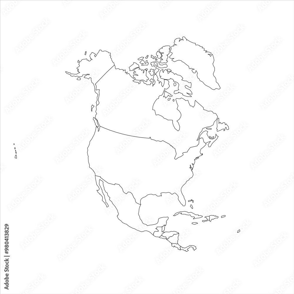 Vector de Stock This blank political map features the outline of North ... Vector de Stock This blank political map features the outline of North ...