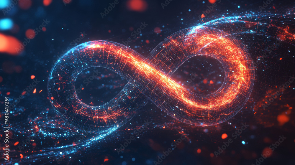 Software engineering operations infinity sign. The idea of development ...