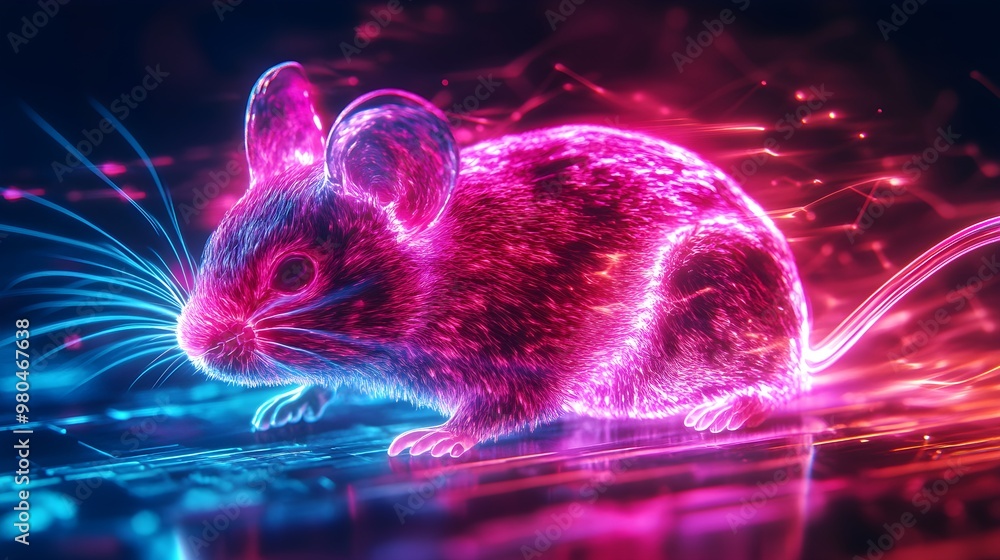 Extremely sharp and detailed high-resolution neon light photo of a ...