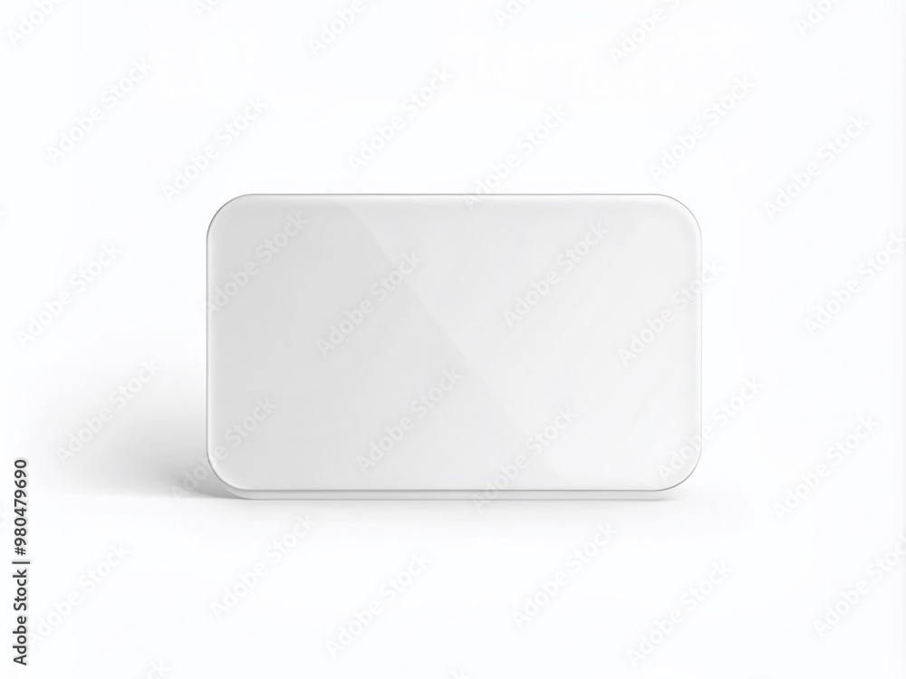 Minimalist transparent business card mockup with rounded corners and ...