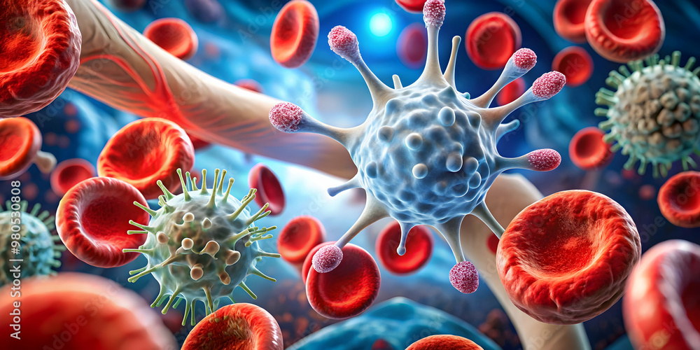Microscopic Battle: A vivid illustration of the human body's ...
