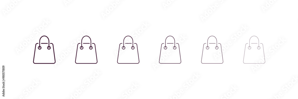 shopping bag outline icon. Linear vector from ai and tech concept. 6 ...