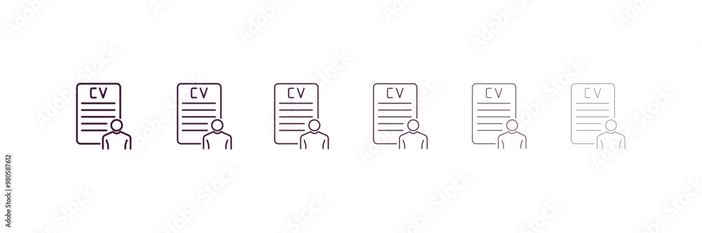 cv outline icon. Linear vector from human resources concept. 6 ...