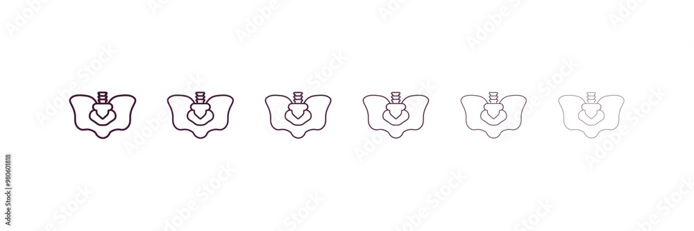 pelvic area outline icon. Linear vector from medical concept. 6 ...